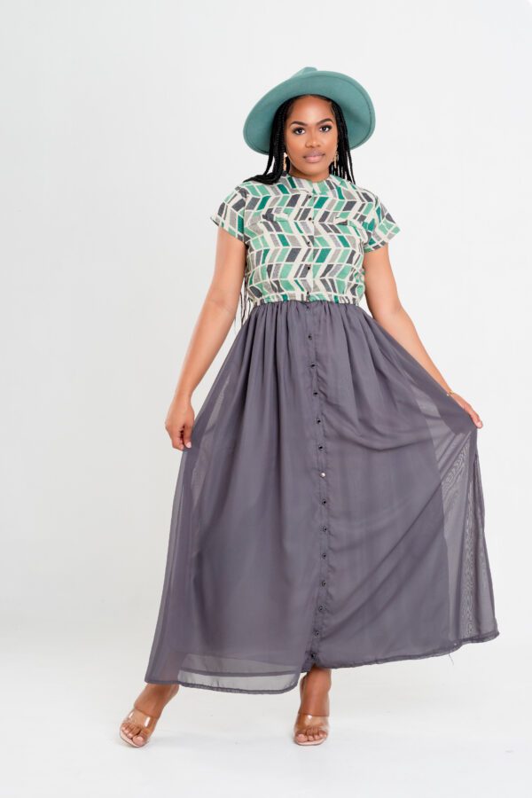 Grey “Dimensions” Dress – Clothed By Sarah